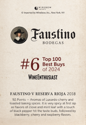Faustino V Reserva 2018 Shelf Talker (WE Top 100) | Winebow